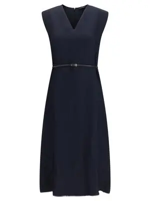 Fabiana Filippi V-neck Belted Dress - Blue