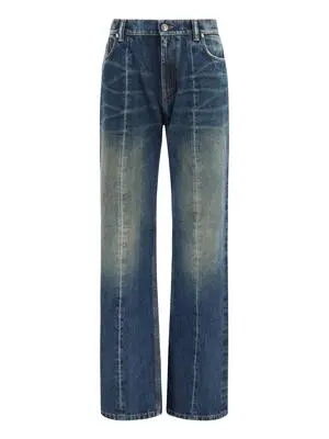 VERSACE Versace Distressed Straight-Leg Denim Jeans