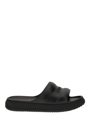 Moncler Altive Logo Strap Slides - Black