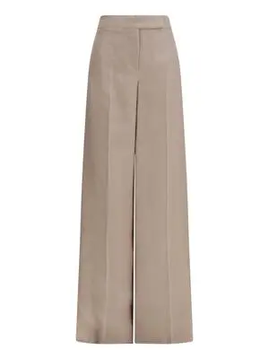 Max Mara Max Mara Rasoio Silk Wide-Leg Trousers Beige
