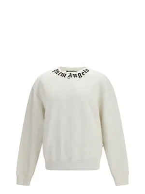 Palm Angels Neck Logo Sweatshirt - White