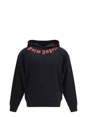 Palm Angels Neck Logo Hoodie - Black