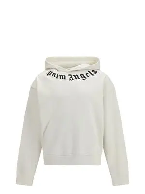 Palm Angels Neck Logo Hoodie - White