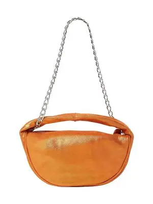 By Far Metallic Leather Shoulder Bag - Orange
