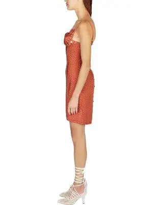 ISA BOULDER Interwoven Design Mini Dress - Orange