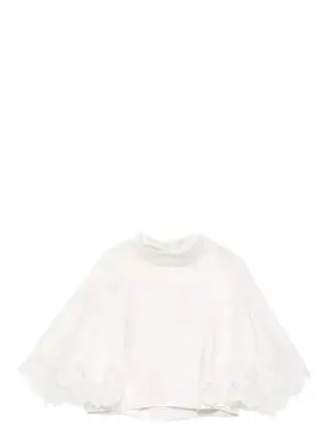 Sandro Lace-trimmed Cropped Top - Neutrals