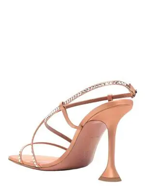 Amina Muaddi Sally Crystal-embellished Sandals - Neutrals