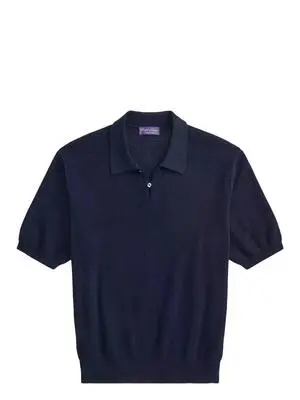 Ralph Lauren Purple Label Tuck-stitch Polo Shirt - Blue