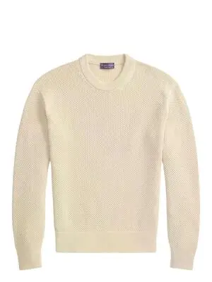 Ralph Lauren Purple Label Honeycomb-stitch Cotton Sweater - Neutrals