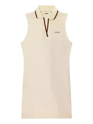 Guess Contrast-trim Sleeveless Mini Dress - Neutrals