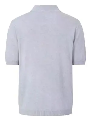 LARDINI Short-sleeve Knit Polo Shirt - Grey
