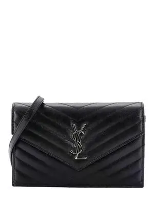 Saint Laurent Monogram Wallet On Chain Bag - Black