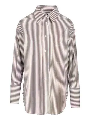 AL DUCA D’AOSTA 1902 Striped Oversized Shirt - Brown