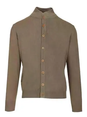 AL DUCA D’AOSTA 1902 Cotton High Neck Cardigan - Brown