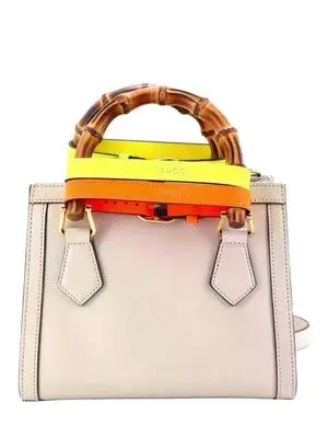 Gucci Diana Mini Bamboo Handle Tote Crossbody Bag - Neutrals