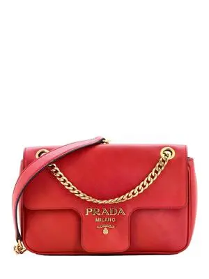 Prada Saffiano Leather Pattina Shoulder Bag - Red