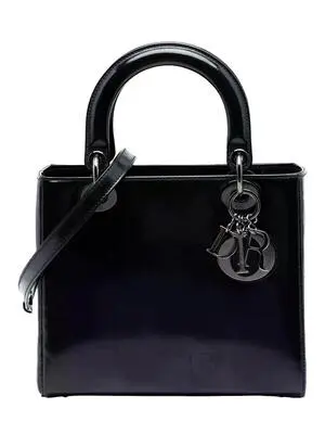 DIOR Christian Dior Patent Leather Lady Dior Satchel