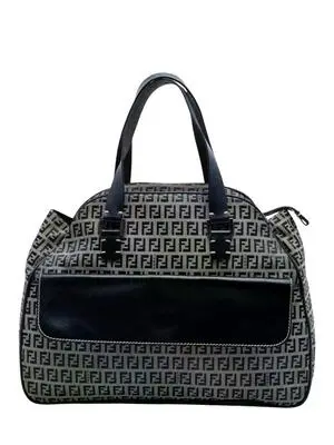 Fendi Zucchino Canvas Handbag - Grey