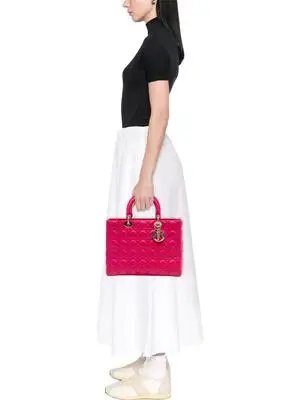 Dior Lambskin Cannage Lady Satchel - Pink