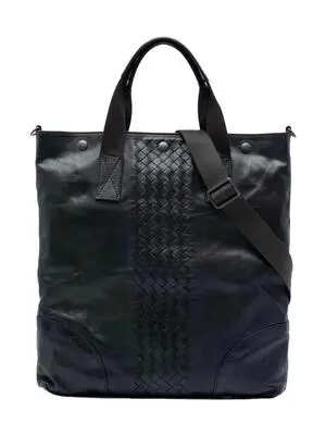 Bottega Veneta Intrecciato Convertible Tote Satchel - Black