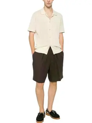 BE ABLE Pleated Elasticated-waist Shorts - Brown