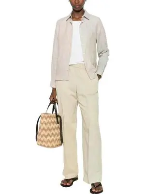 Gant Beige Linen Slub Texture Shirt - Neutrals
