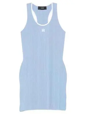 Amiri Ribbed-knit Mini Dress - Blue