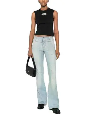 Amiri Logo Print Sleeveless Tank Top - Black