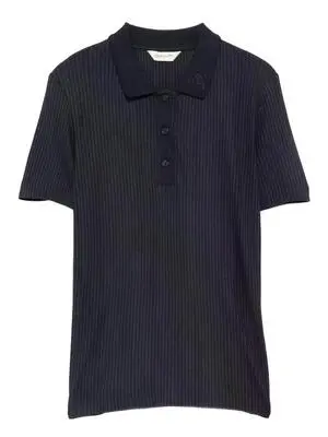 Gant Ribbed Knit Polo Shirt - Blue