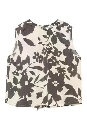 Marc O'polo Sleeveless Floral Print Top - Grey