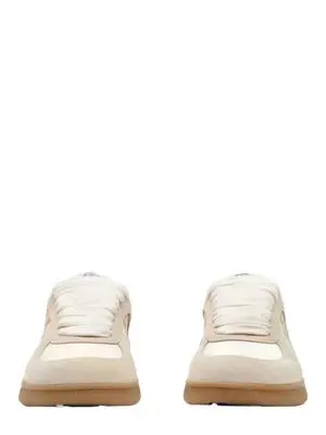 Burberry Leather, Suede, And Check Terrace Sneakers - Neutrals