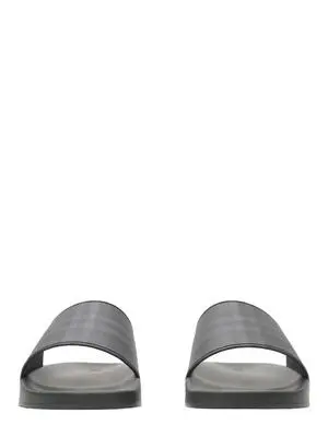 Burberry Check Slides - Black