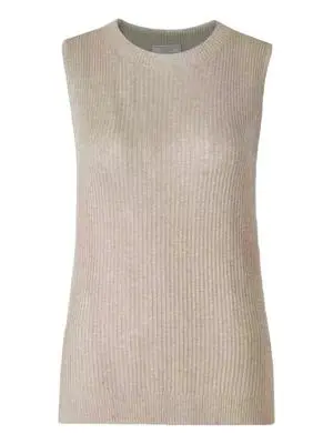 Peserico Ribbed Knit Sleeveless Top - Neutrals
