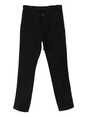 120% Lino Linen Drawstring Trousers - Black