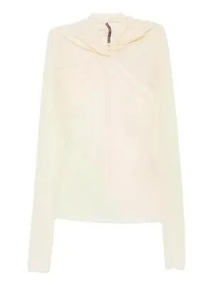 Rick Owens Kairo Ruched Long-sleeve Top - Neutrals
