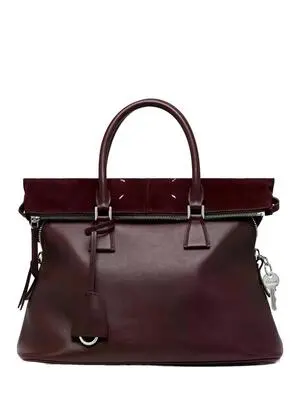 MAISON MARGIELA 5ac Soft Medium Leather Tote Bag - Red
