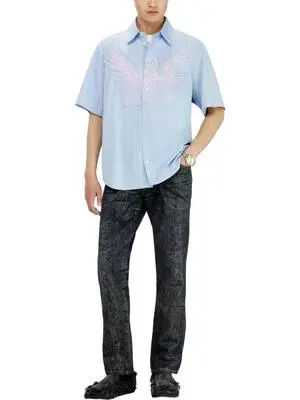 DIESEL® Striped Short-sleeve Shirt - Blue