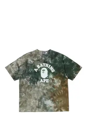 A BATHING APE Tie-dye Logo-print T-shirt - Green