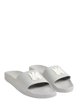 Amiri Monogram Motif Slides - Grey