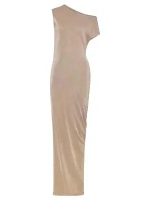MAISON MARGIELA Shimmer-knit Draped Maxi Dress - Neutrals