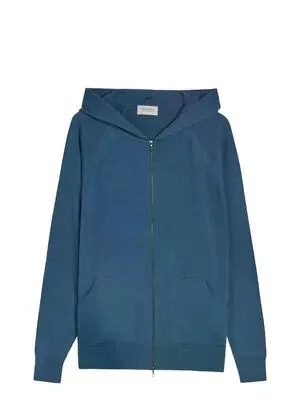 John Smedley Carty Zip-up Hoodie - Blue