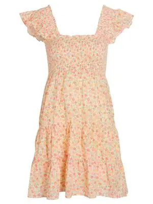 Rixo Shirred Bodice Dress - Neutrals