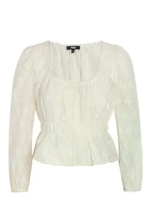 Paige Jay Floral-jacquard Blouse - Neutrals