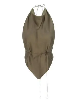 MANURI Thea Halterneck Top - Green