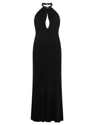 Roberto Cavalli Cut-out Halterneck Maxi Dress - Black