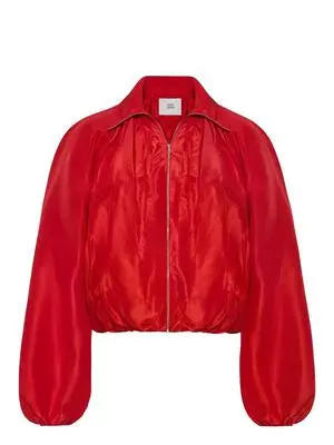Adam Lippes Simone Silk Jacket - Red