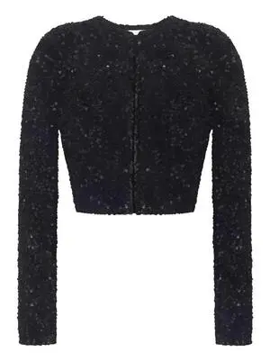 Adam Lippes Raya Sequin-embellished Cardigan - Black