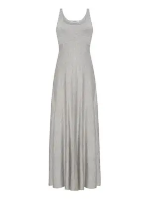 Adam Lippes Heather Jersey Scoop Neck Dress - Grey