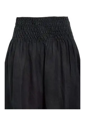 Rails Shirred-waist Flared Midi Skirt - Black