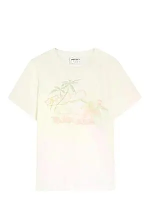 MARANT ETOILE Etoile Graphic Print Cotton T-shirt - Neutrals